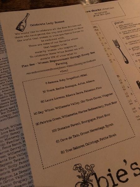Menu at Nobie's pub & bar, Houston
