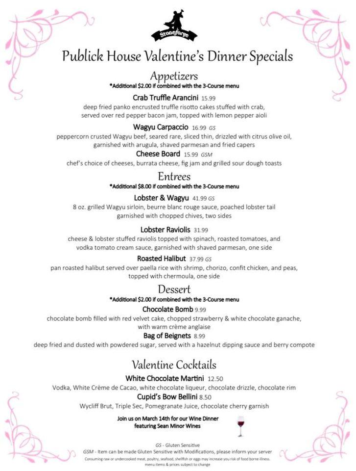 Menu at Stoneforge Tavern & Publick House, Raynham