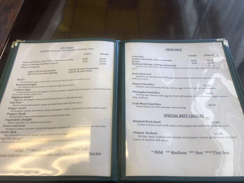 Menu at Bangkok Express restaurant, Newport News