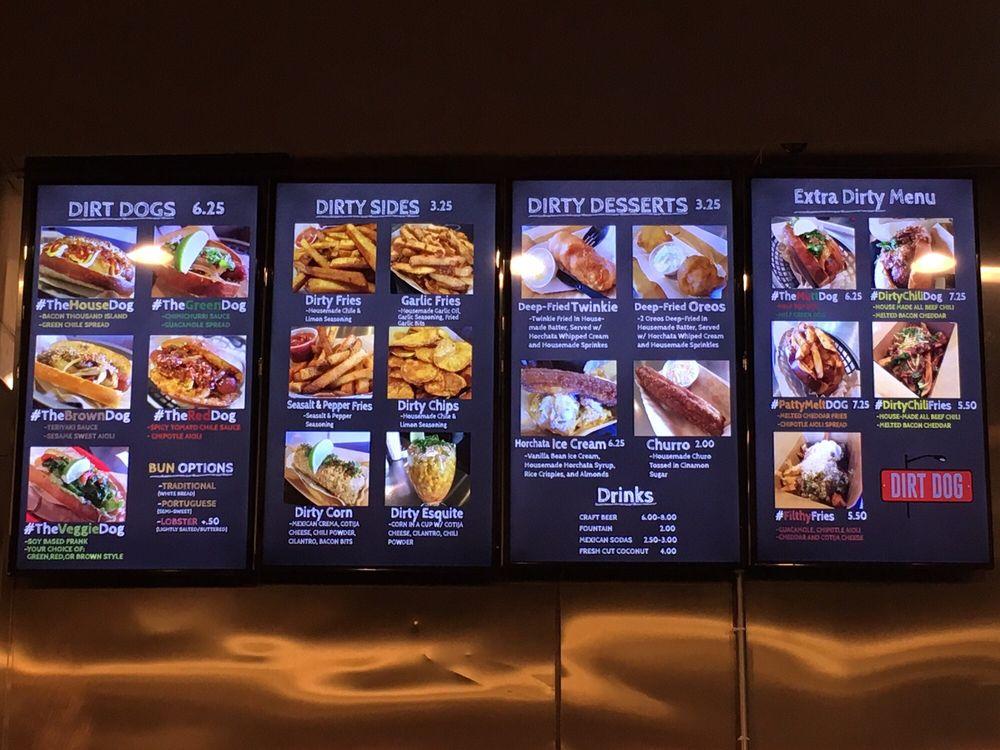 Menu at Dirt Dog Inc. pub & bar, Los Angeles