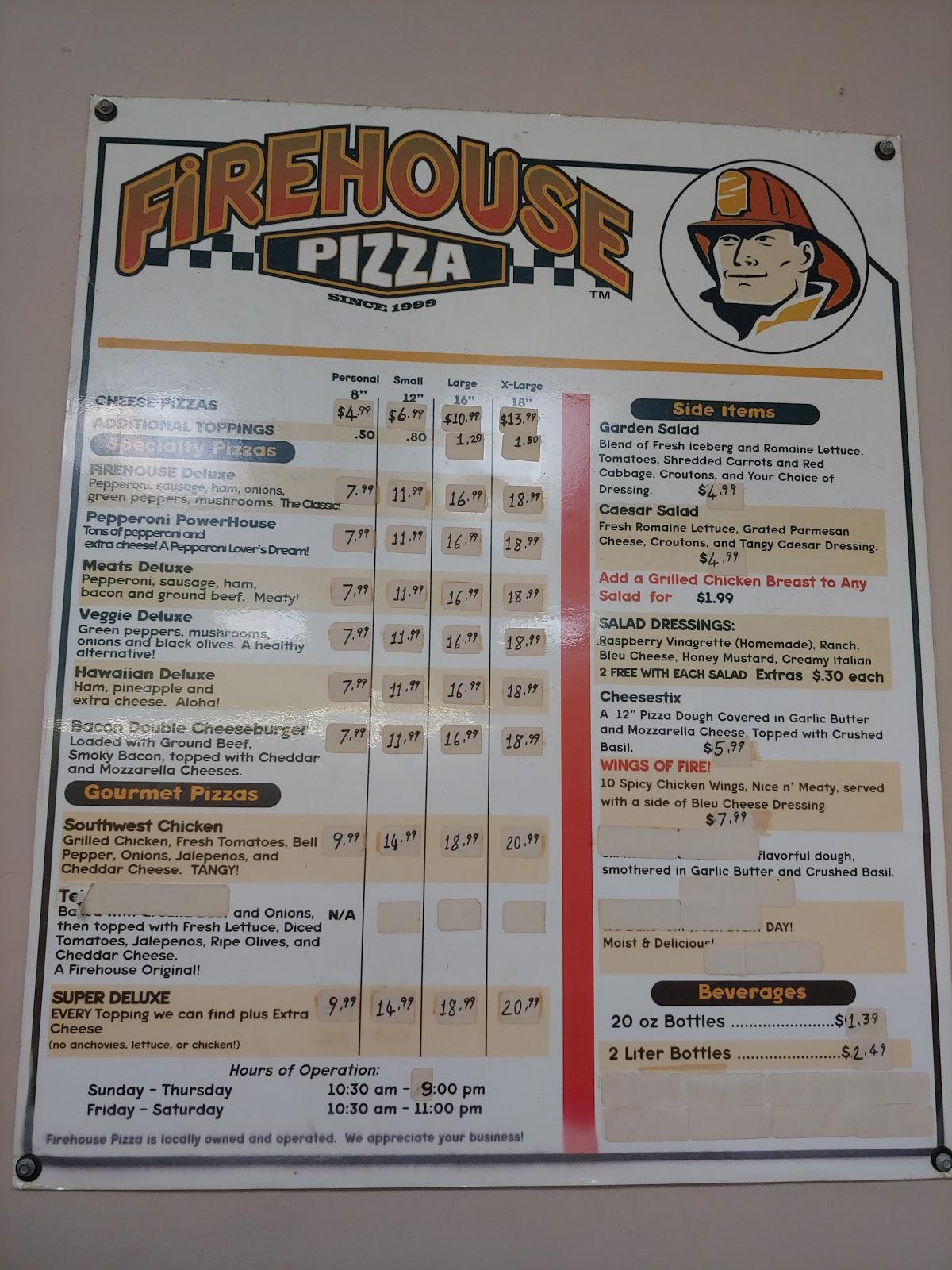 Menu at Fire House Pizza pizzeria, Bellaire, Bissonnet St