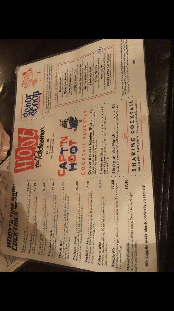 Menu at Hoot The Redeemer pub & bar, Edinburgh