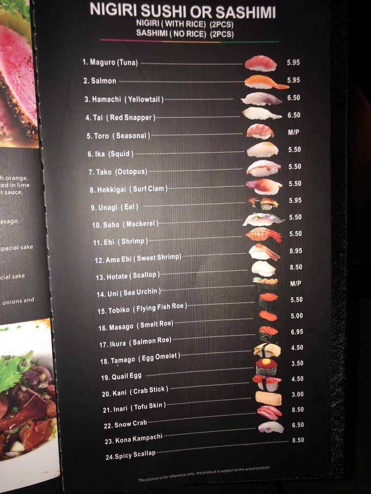 Menu at Kizuna Sushi Bar & Grill, Kaneohe