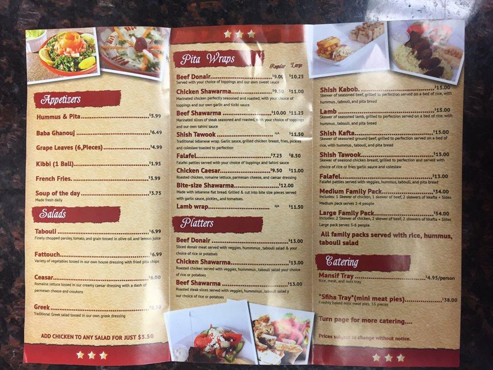 Menu at Pita King restaurant, Chestermere