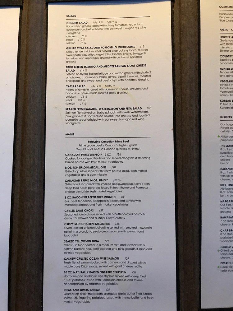 Menu at Station Tap House & Steak Co steakhouse, North Bay