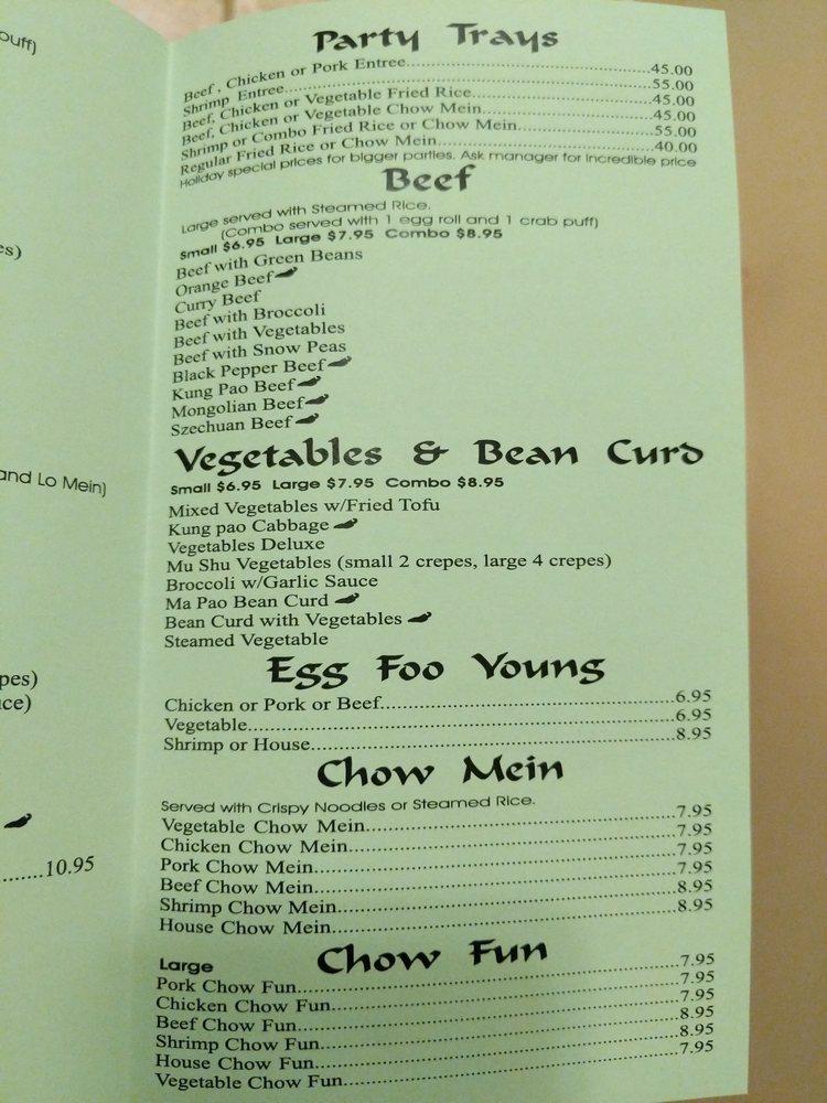 Menu at Diamond Chinese Restaurant, Phoenix