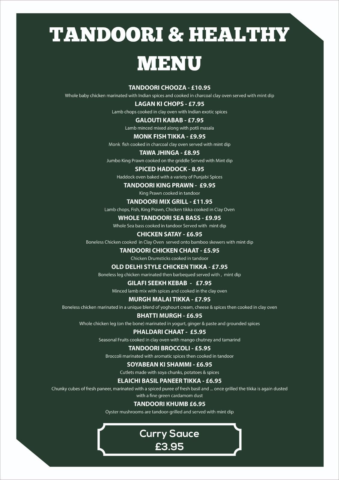 Menu at Green Gates Cafe, Glasgow