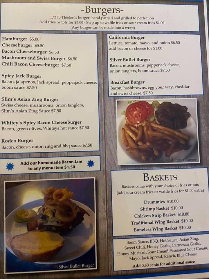 Menu at Silver Bullet Bar & Grill, Pierz