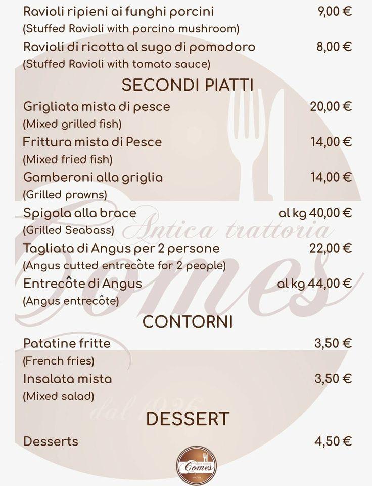 Menu da Antica Trattoria Comes dal 1926 ristorante, Polignano A Mare