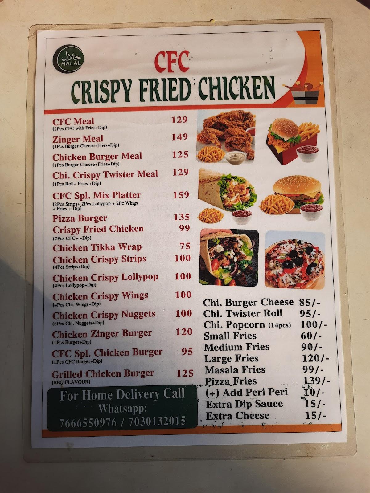 Menu at CFC (Crispy Fried Chicken), Murud