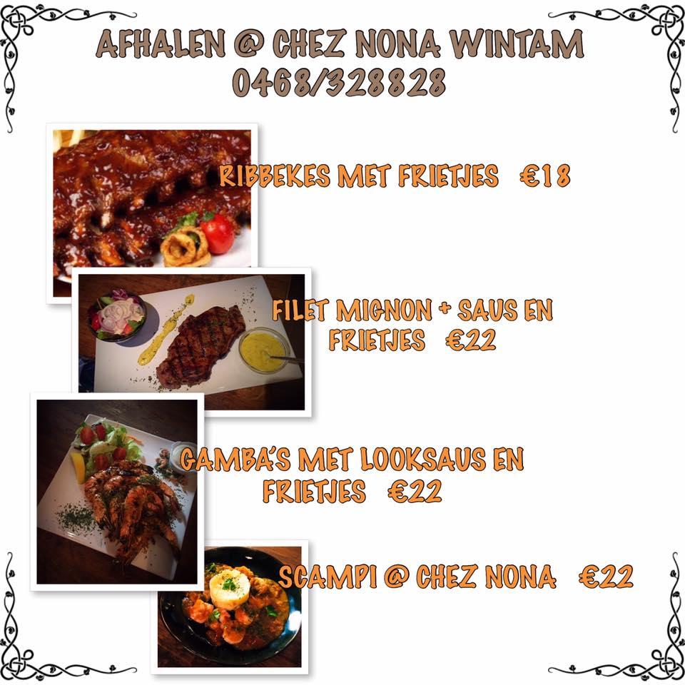 Menu at Chez nona, Bornem