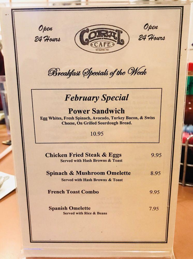 Menu at Coral Cafe, Burbank