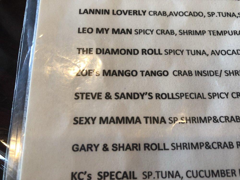 Menu at Kinza Sushi and Asian Izakaya restaurant, Stevenson Ranch