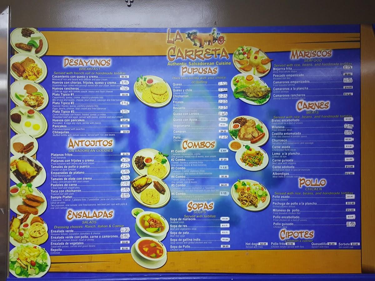 Menu at La Carreta restaurant, Thousand Oaks