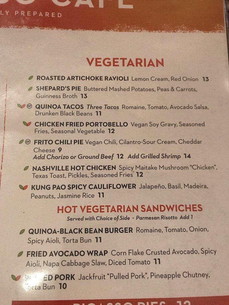 Menu at Picasso Cafe, Oklahoma City