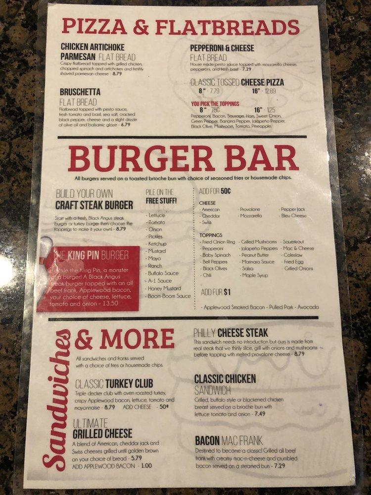 Menu at Shore Lanes Bowling Center pub & bar, Merritt Island