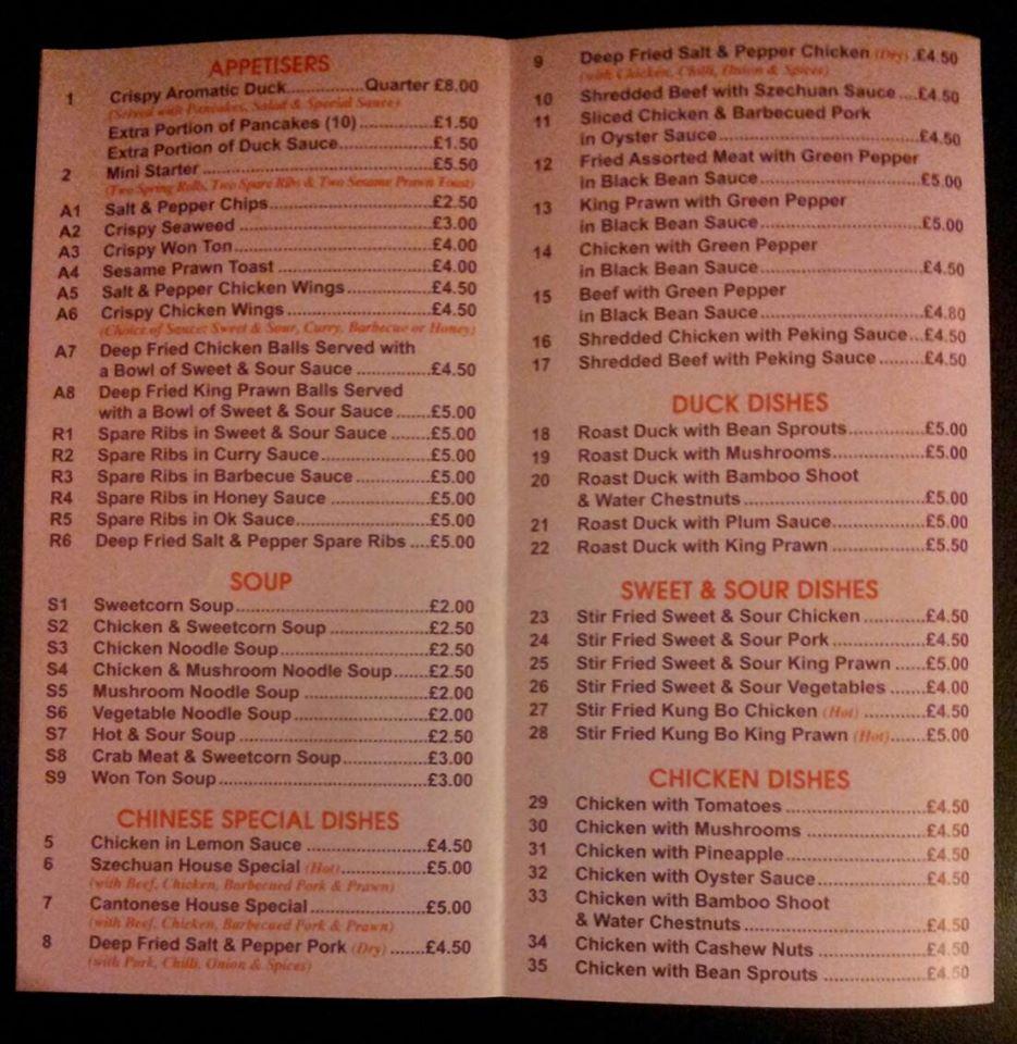 Menu at Silver Moon fast food, Kirkby Lonsdale