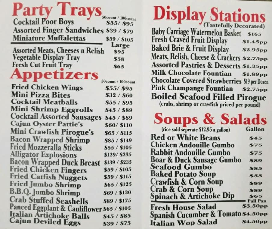 Menu at Charlie's Restaurant-Catering, Violet