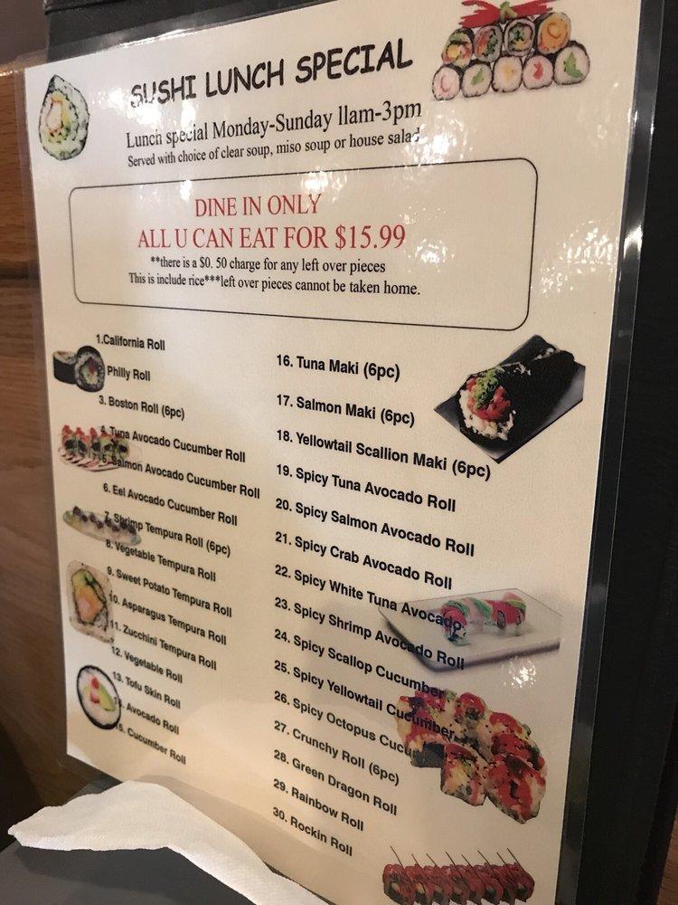 Menu at Fancy Sushi Asian Fusion restaurant, Surf City
