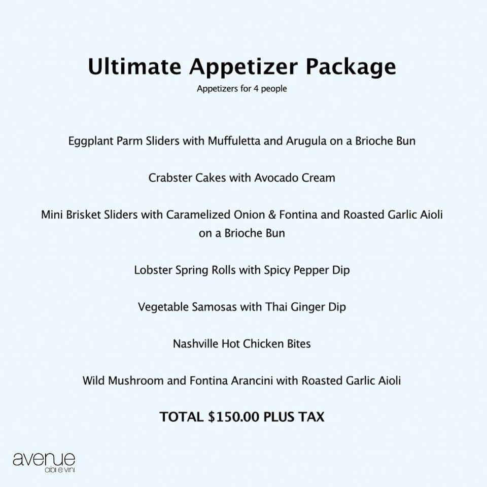 Menu at Avenue Cibi e Vini - Kleinburg restaurant, Vaughan, Islington Ave