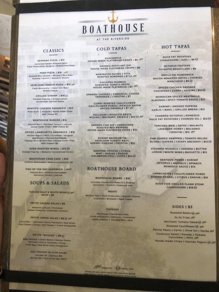 Menu at Boathouse At The Riverside pub & bar, Fort Lauderdale, 620 SE ...