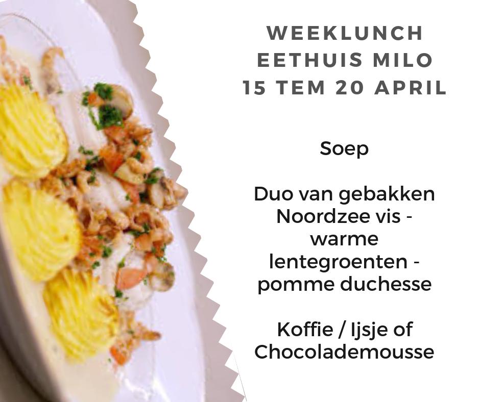 Menu at Eethuis Milo, Nieuwpoort