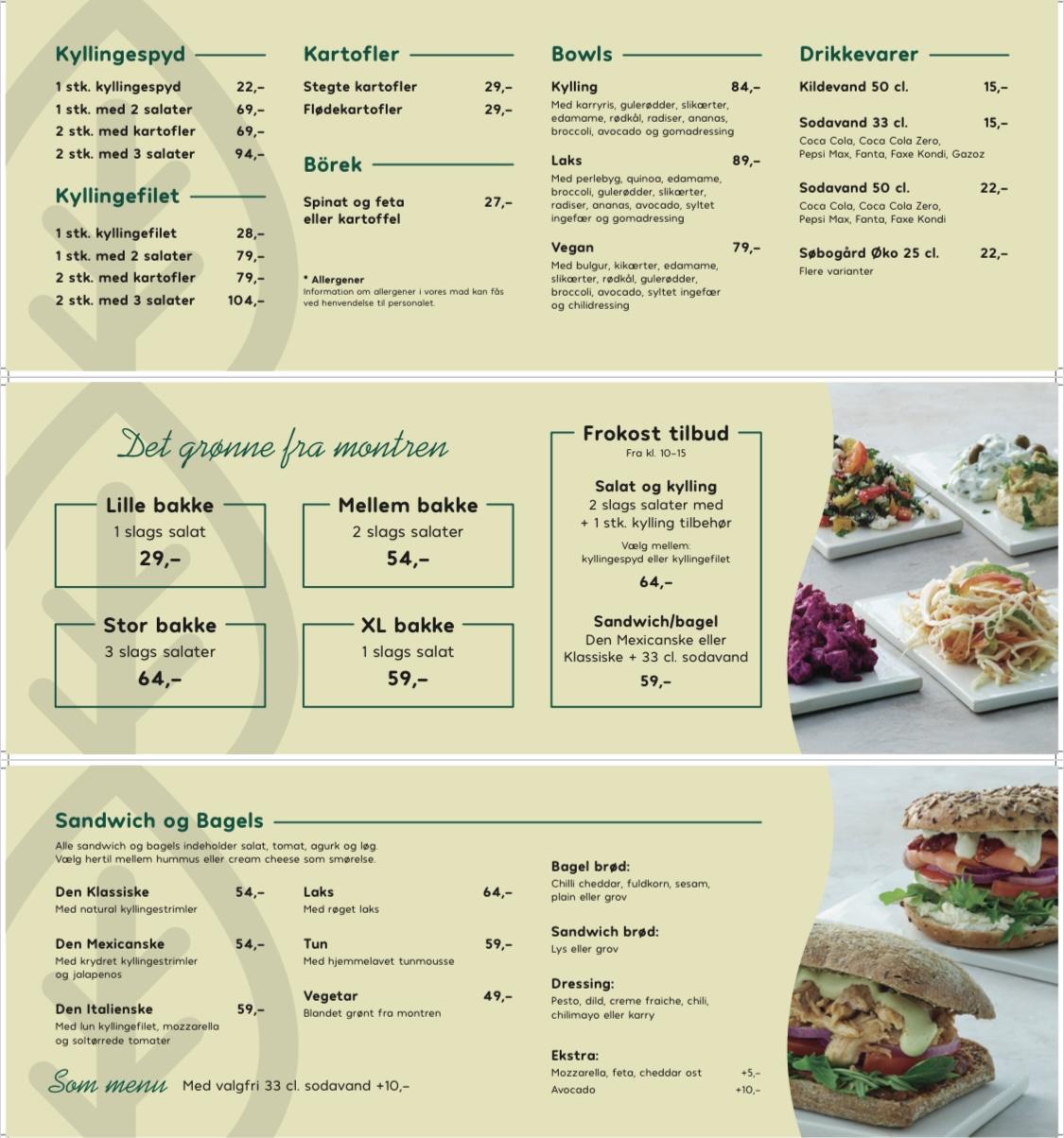 Menu at The Green Corner, Køge