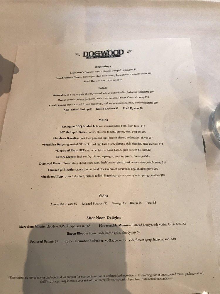 Dogwood Southern Table Bar Menu | Cabinets Matttroy