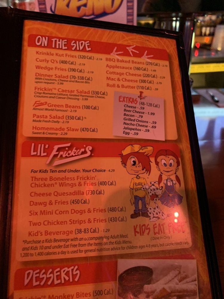 Menu at Fricker's pub & bar, Van Wert, 735 Fox Rd