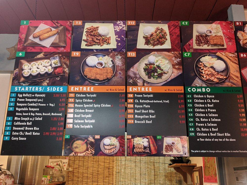 Menu at Ichi Bento restaurant, Shoreline