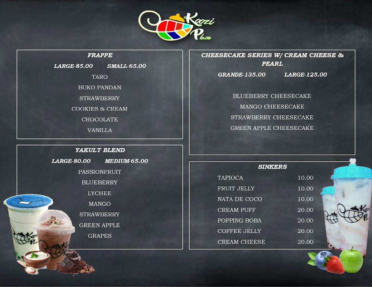 Menu at Koozi Place Milktea House Pagudpud pub & bar, Pagudpud