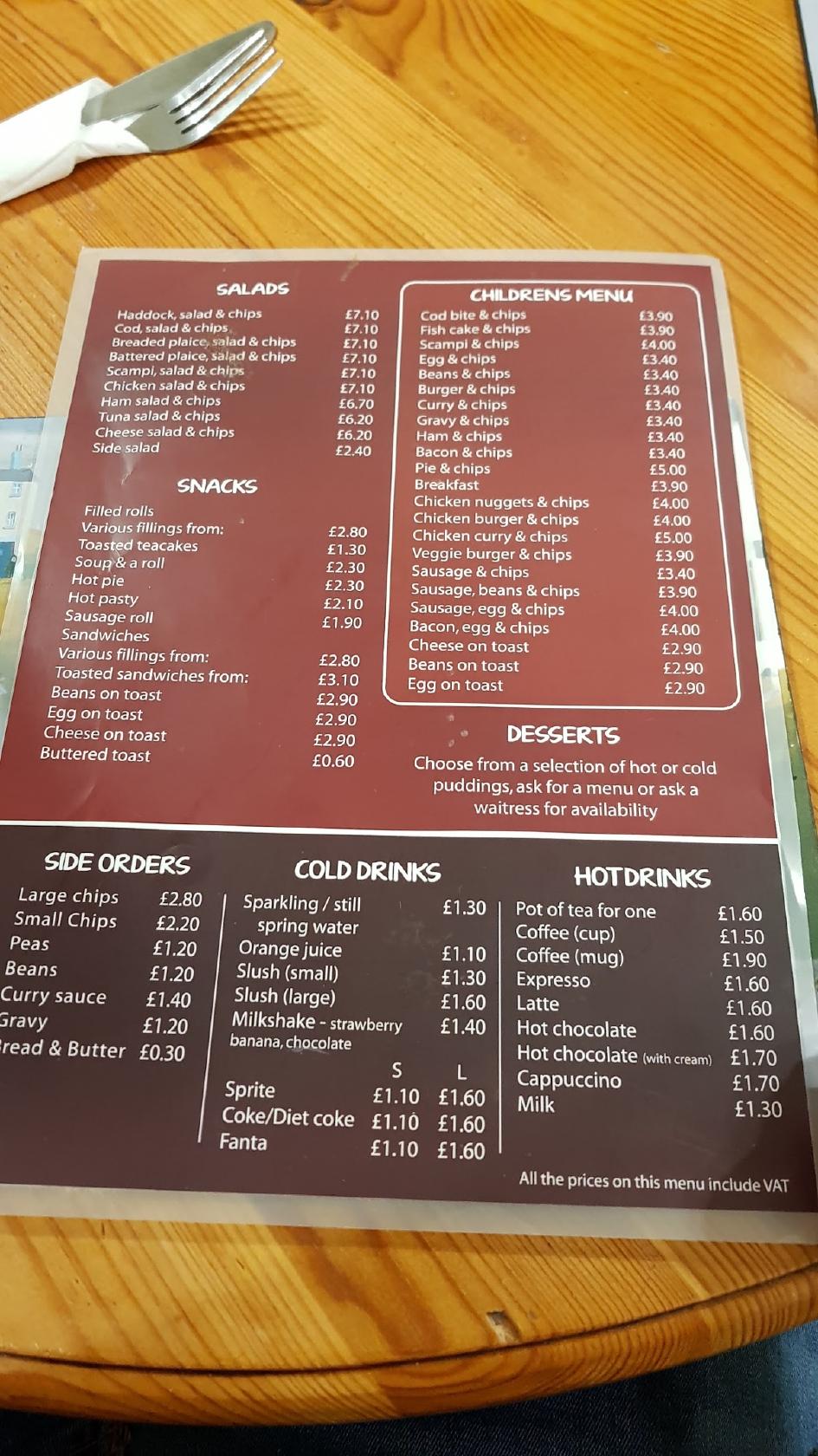 Menu at Market Street Fish Shop restaurant, Abergavenny