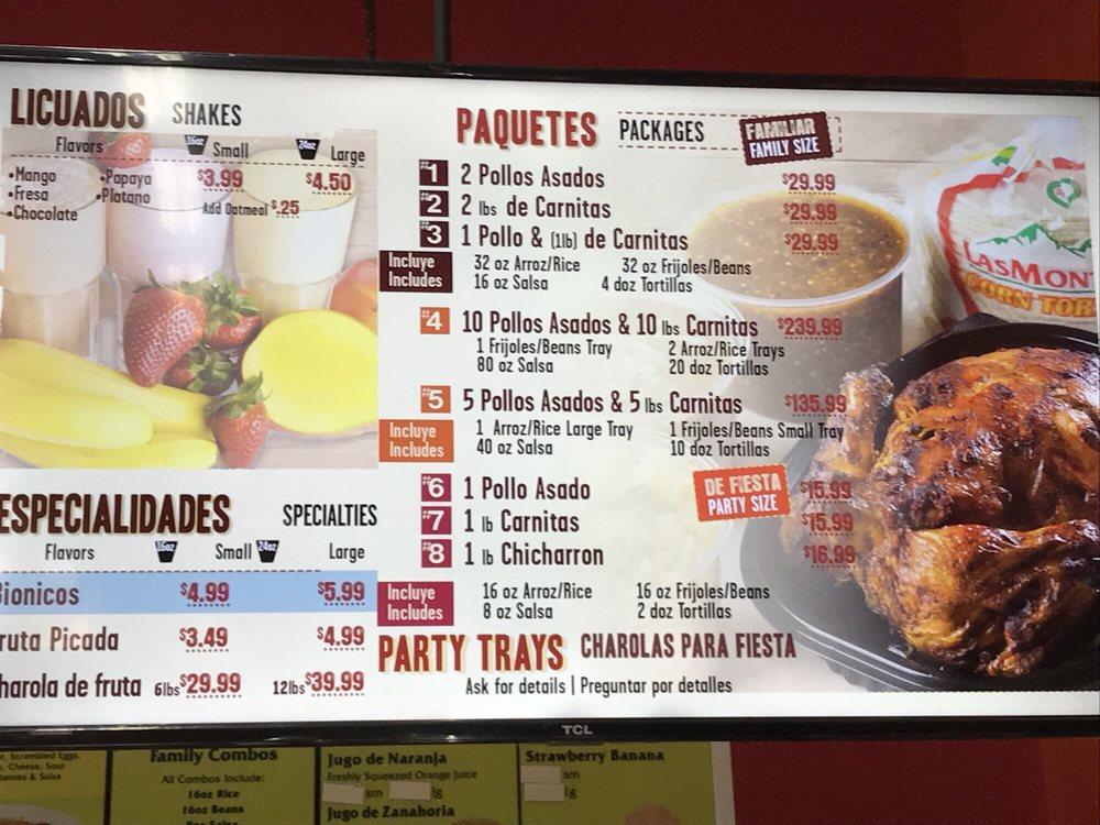 Menu at Las Montañas Supermarket restaurant, Concord, Monument Blvd
