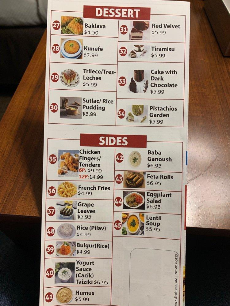 Menu at Istanbul Diner Cafe, Revere, 120 Veterans Of Foreign Wars Pkwy