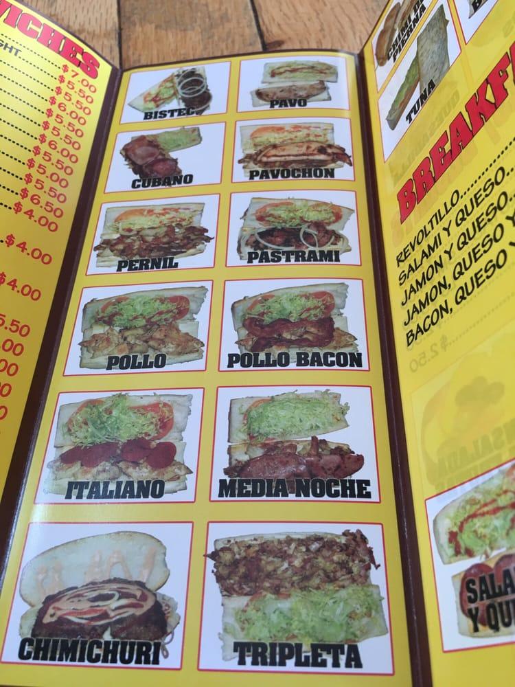 Menu at La Casa del Sandwich restaurant, Philadelphia, 101 E Rockland St