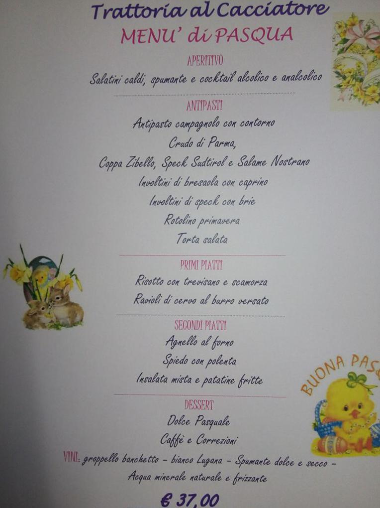 Menu da Trattoria Al Cacciatore - Monte Magno ristorante, Gavardo