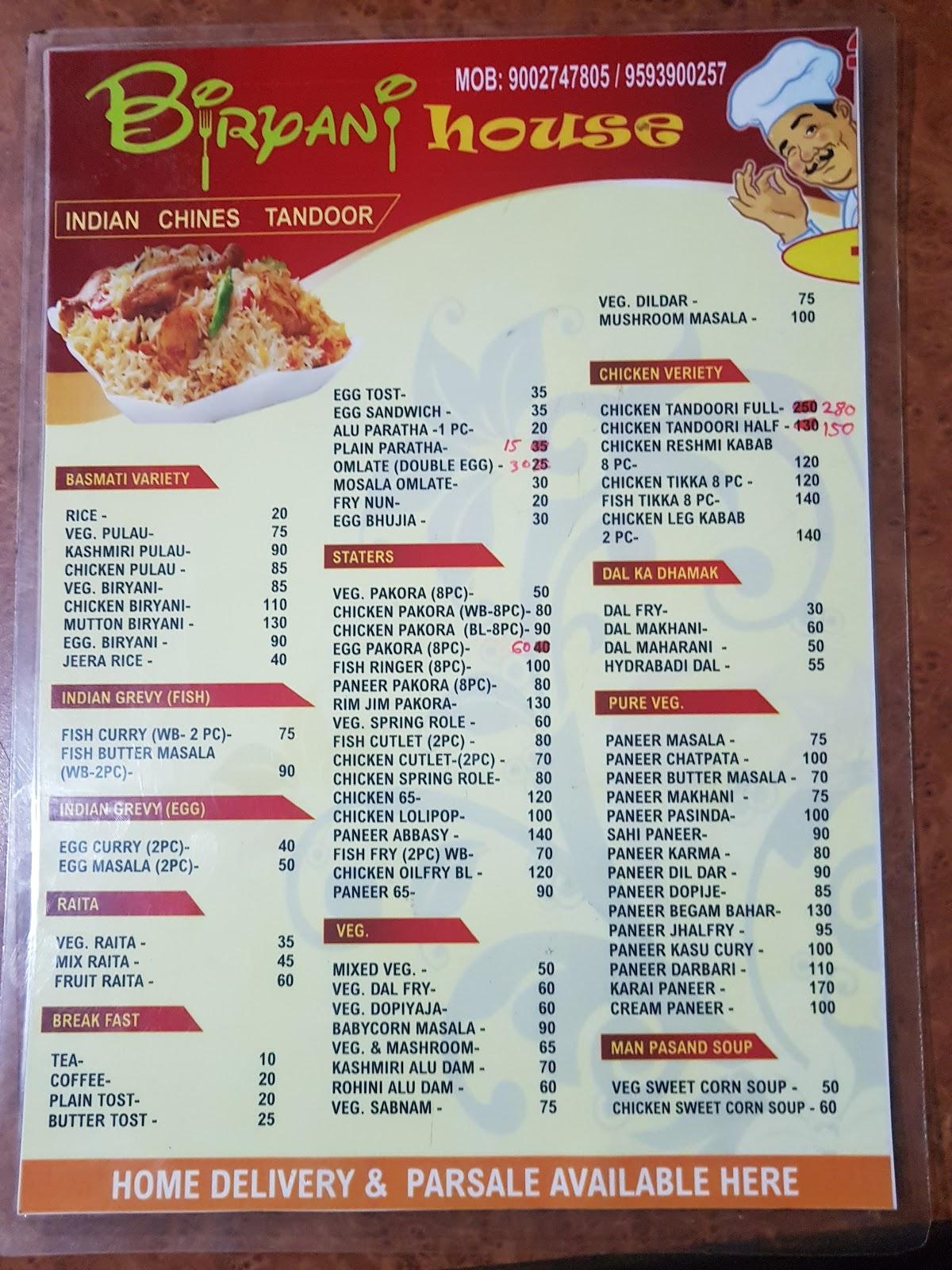Menu at Biryani House, Bishnupur, Chinnamasta Rd