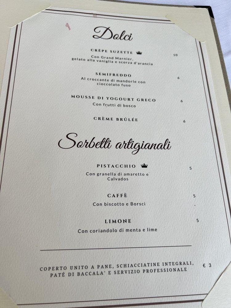 Menu da Cafè Lidó ristorante, Cesenatico