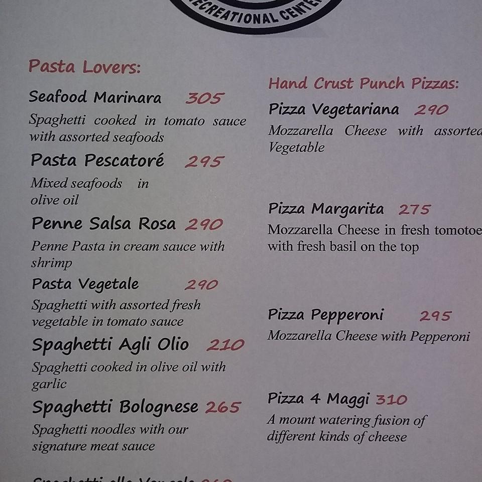 Menu at Ringside Sports Bar, Cagayan de Oro, CJXF+J3H