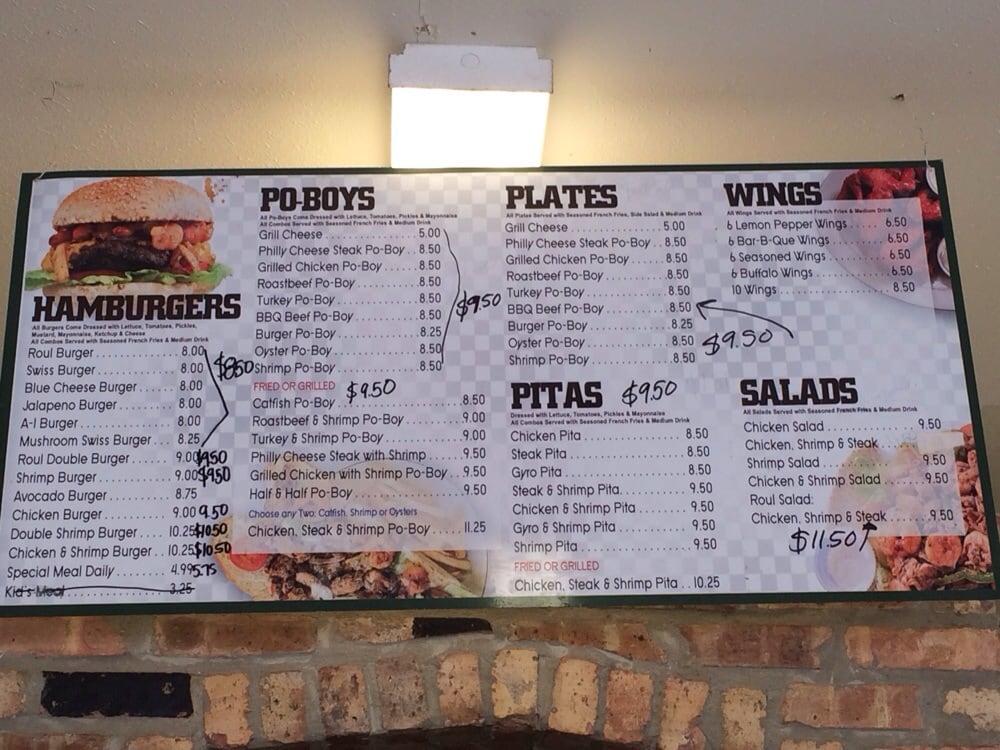 Menu at Roul's Deli restaurant, Baton Rouge, Plank Rd