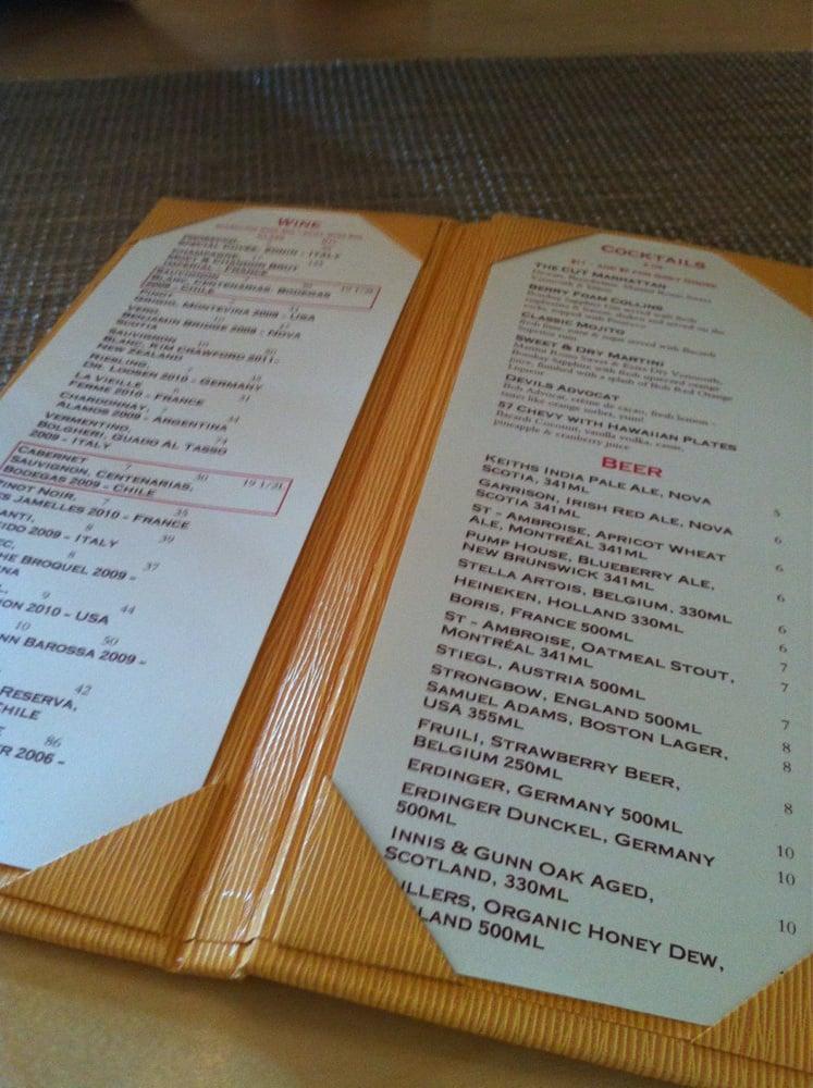 Menu at CUT Steakhouse, Halifax