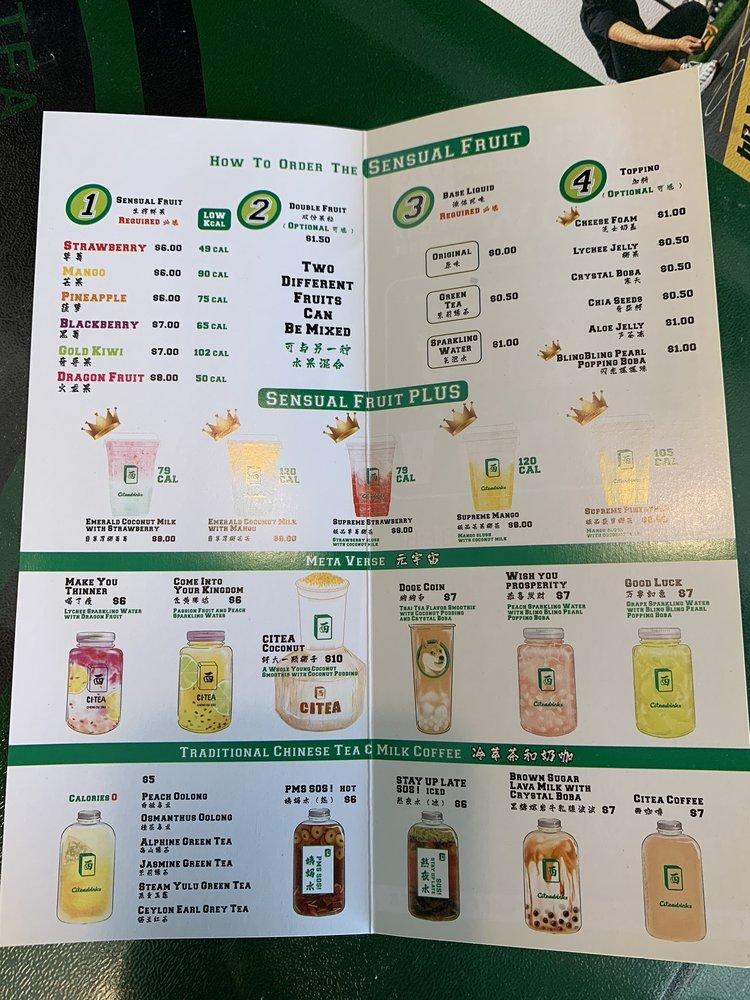 Menu at Citea pub & bar, San Gabriel, 529 E Valley Blvd Ste 138A