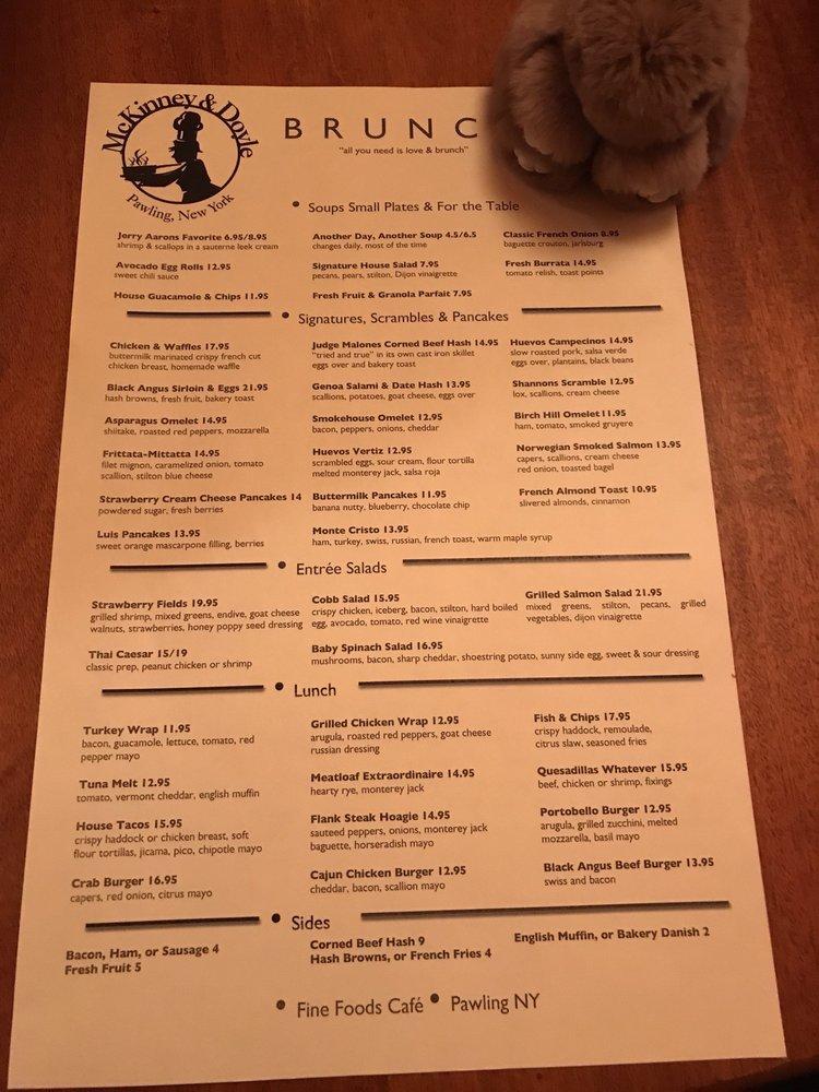 Menu at McKinney & Doyle Corner Bakery & Fine Foods Cafe, Pawling