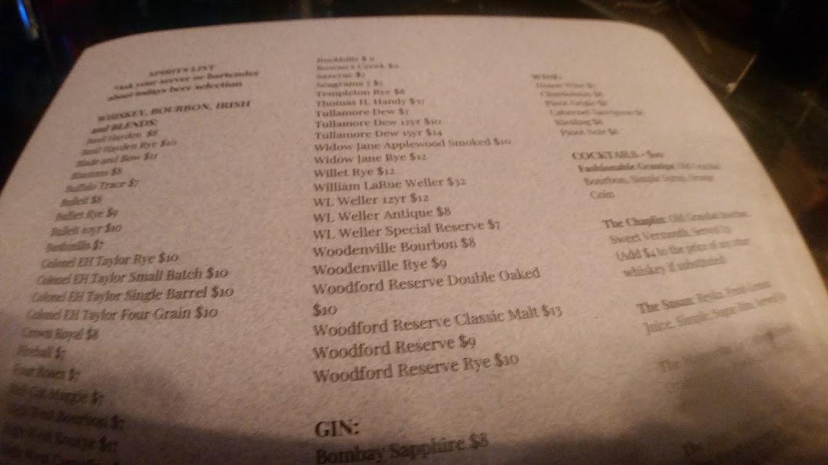 Menu at Opal Lounge pub & bar, Tacoma