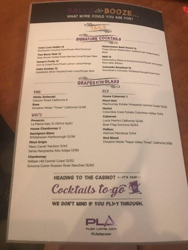 Carta de PLA Sports Bar, Davie