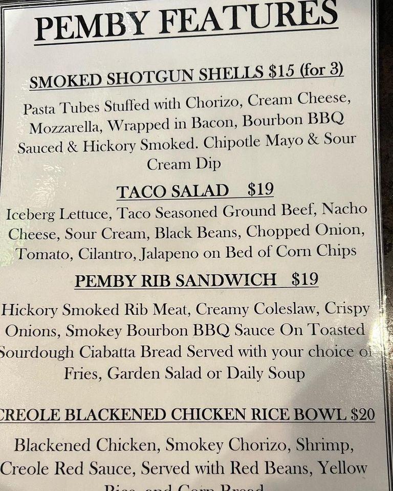 Carta de Pemberton Station Neighbourhood Pub, North Vancouver