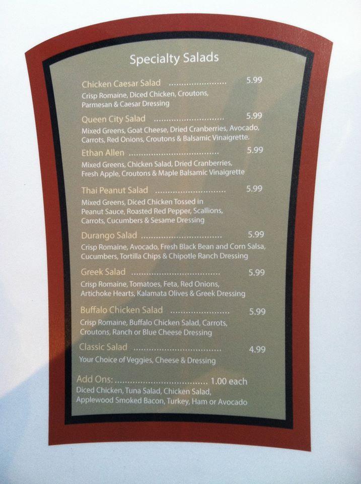 Menu at Burlington Bagel Bakery & Cafe, South Burlington