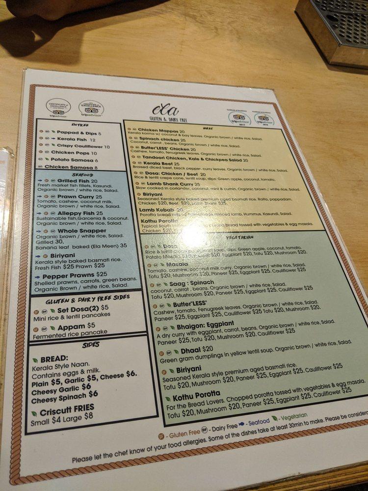Menu at Elliott Stables cafe, Auckland