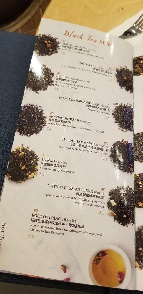 Menu at Prince Tea house desserts, Philadelphia
