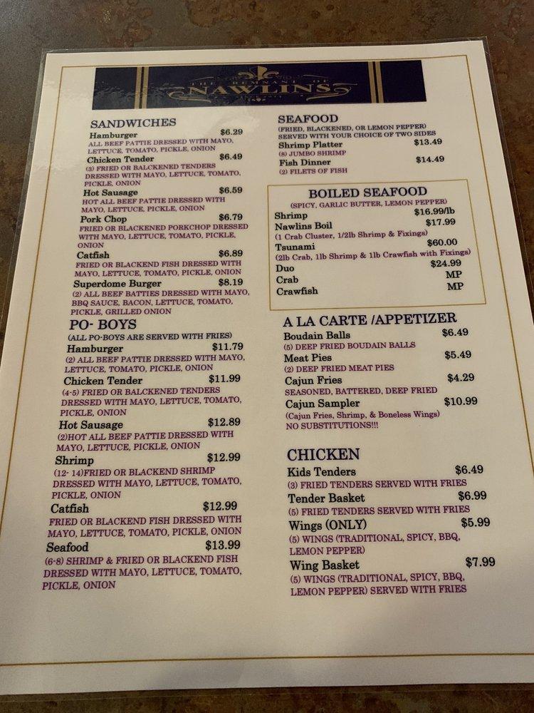 Menu at The Remnant Of Nawlins restaurant, Bryan